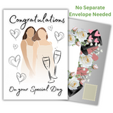 Self-Sealing LGBTQ+ Wedding Cards, Inclusive, romantic designs – bare cards