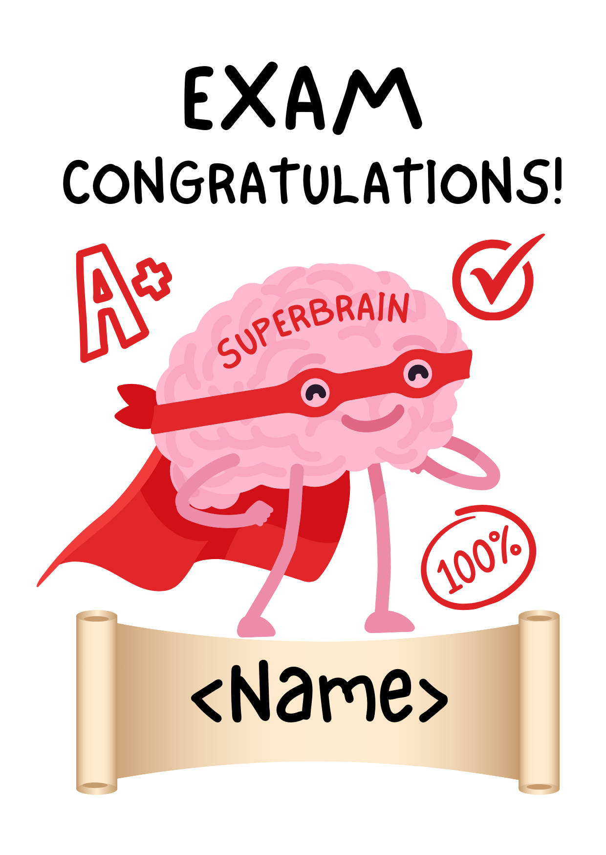 Personalised Exam Congratulations Card to celebrate exam success for ...