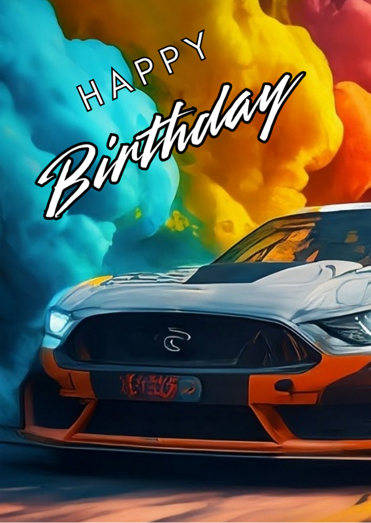 Rally Car Birthday Card, Motorsport Auto Racing Greetings Card for Race ...
